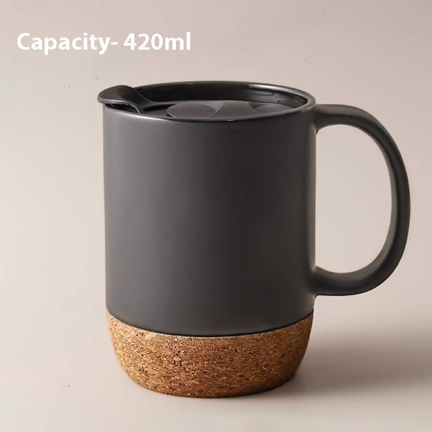 Classic Black Mug with Cork Base– Bigsmall.in