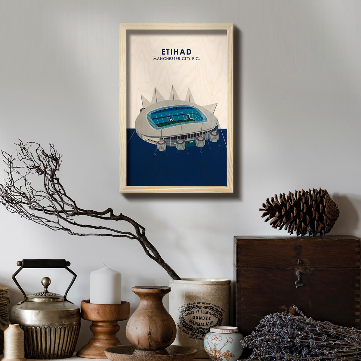 Manchester City Etihad Stadium Wooden Wall Art – Bigsmall.in