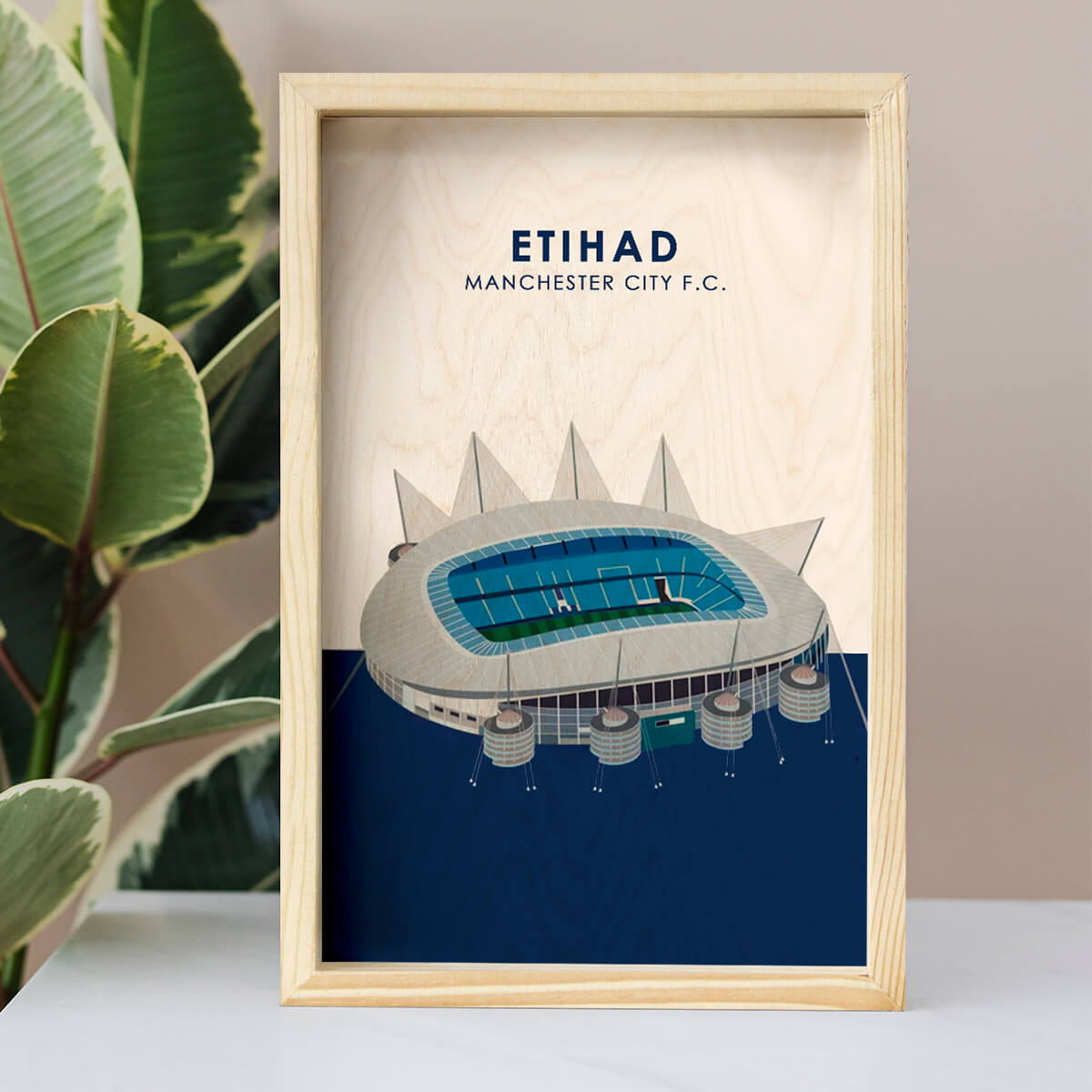 Manchester City Etihad Stadium Wooden Wall Art – Bigsmall.in