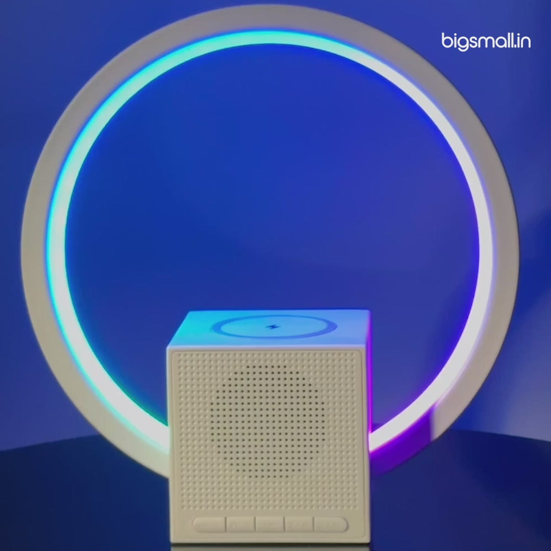 Buy Aura LED Lamp with Wireless Charging & Bluetooth Speaker – Bigsmall.in