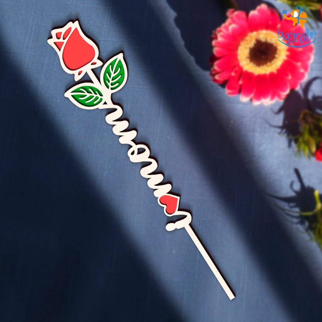I Love Mom Wooden Rose – Bigsmall.in