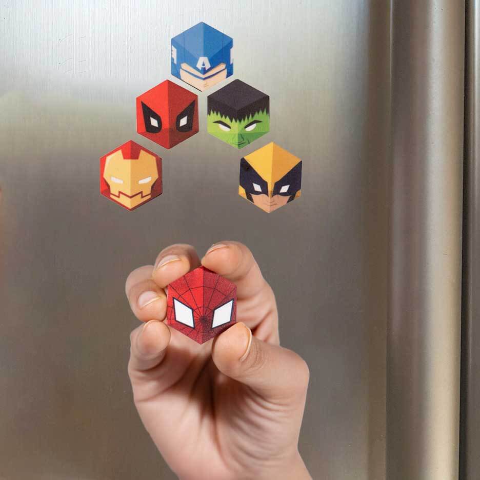 Wooden Superhero Mini Fridge Magnets - Set of 6 – Bigsmall.in