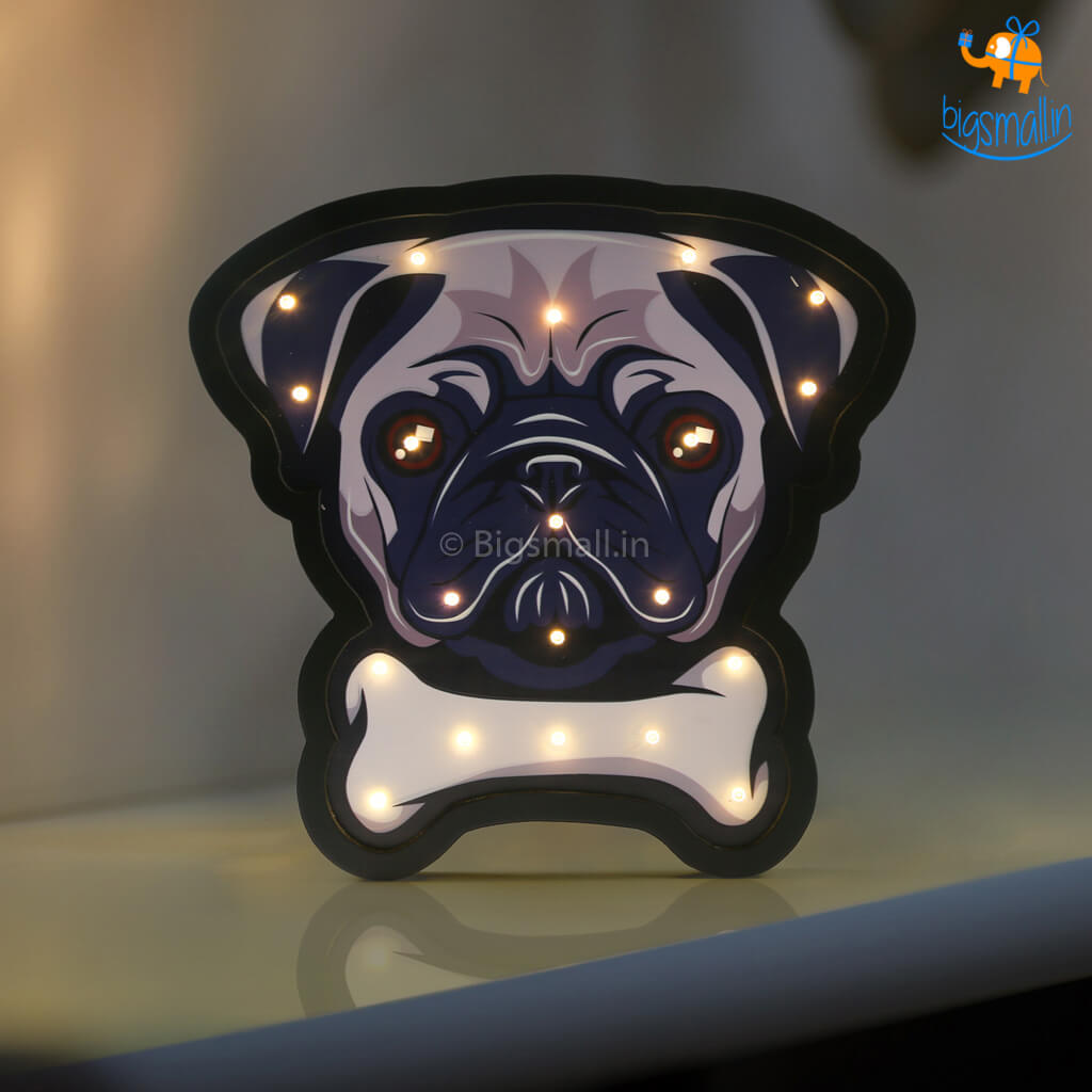 Pug Wooden LED Lamp – Bigsmall.in