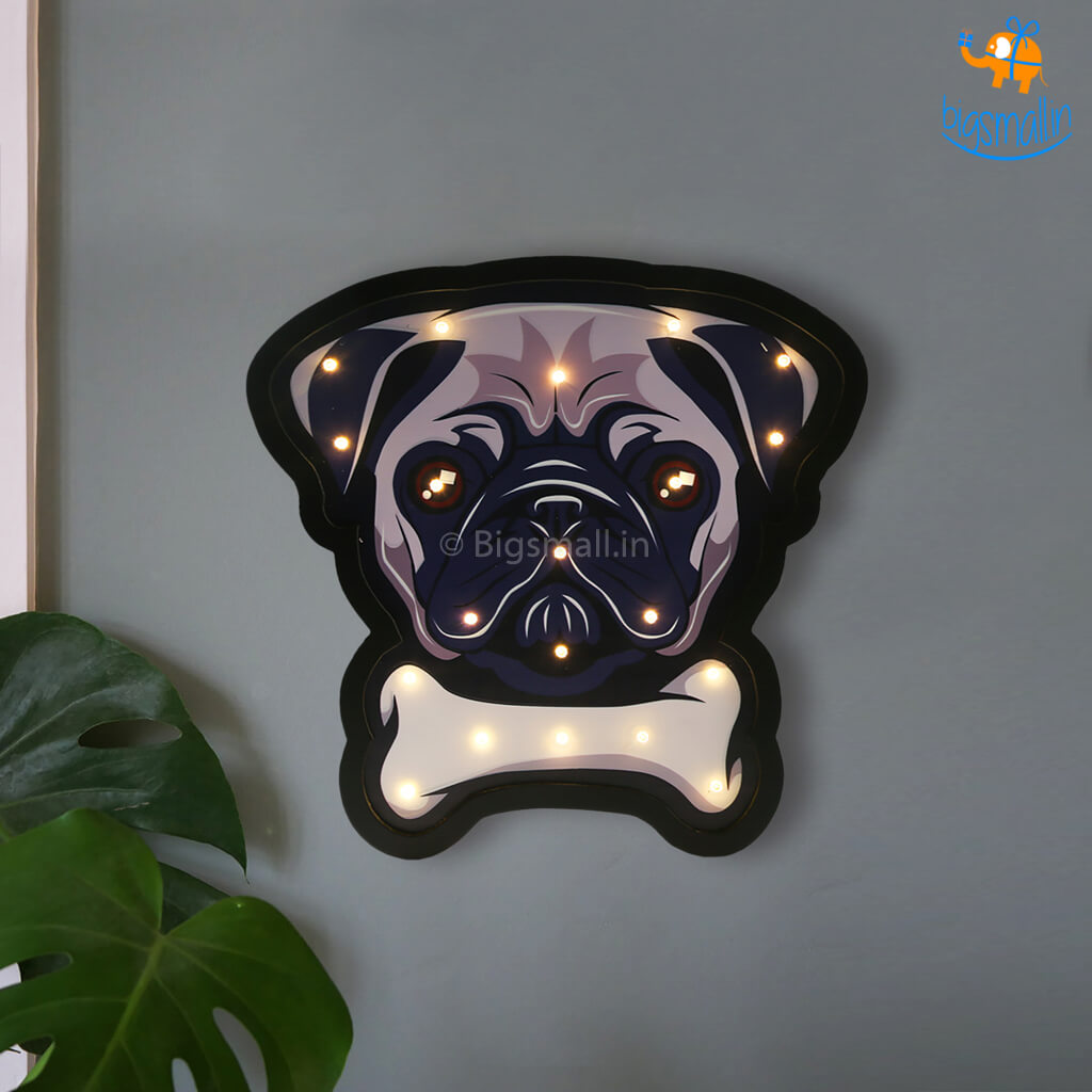 Pug Wooden LED Lamp – Bigsmall.in
