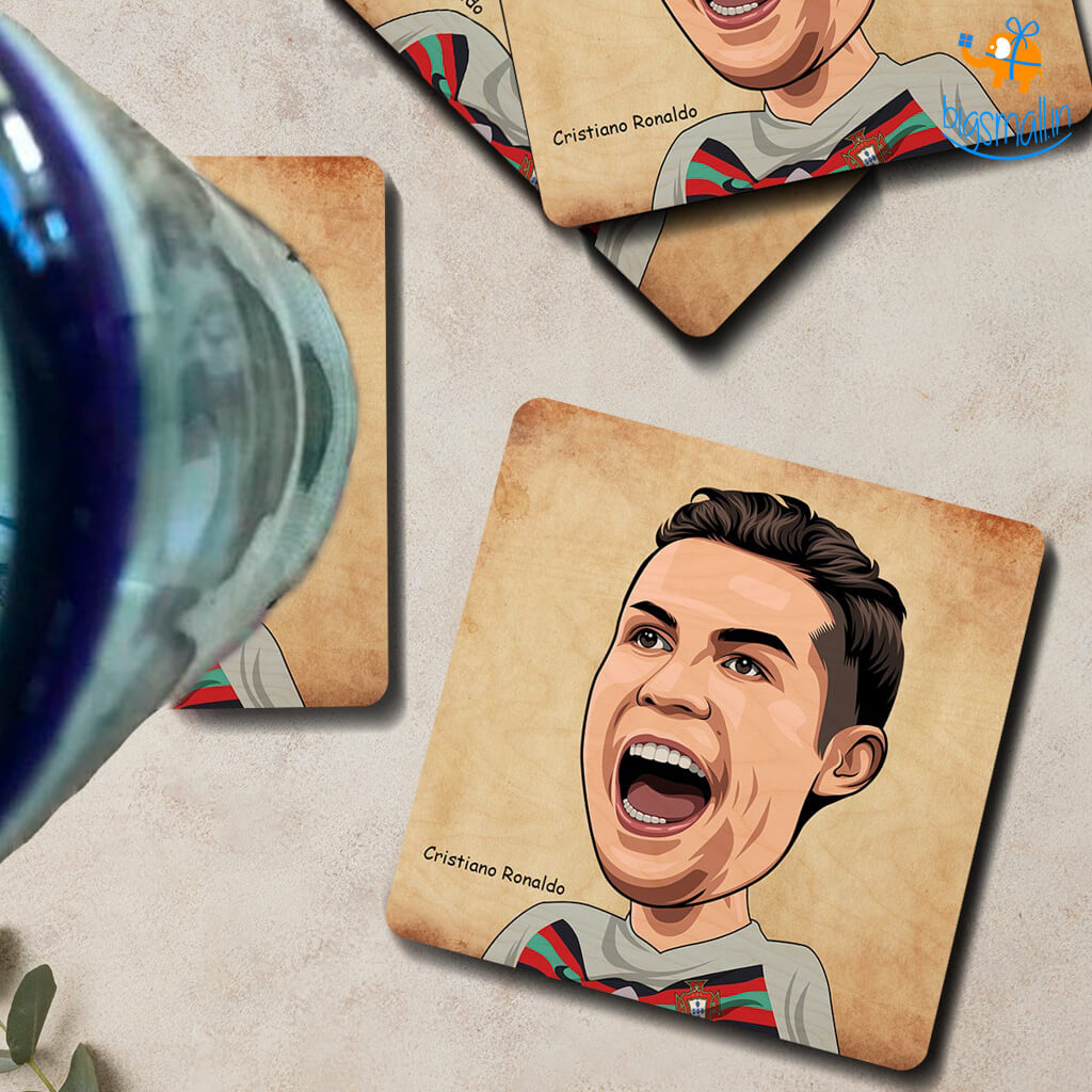 Buy Cristiano Ronaldo Wooden Coasters Online at Best Price – Bigsmall.in