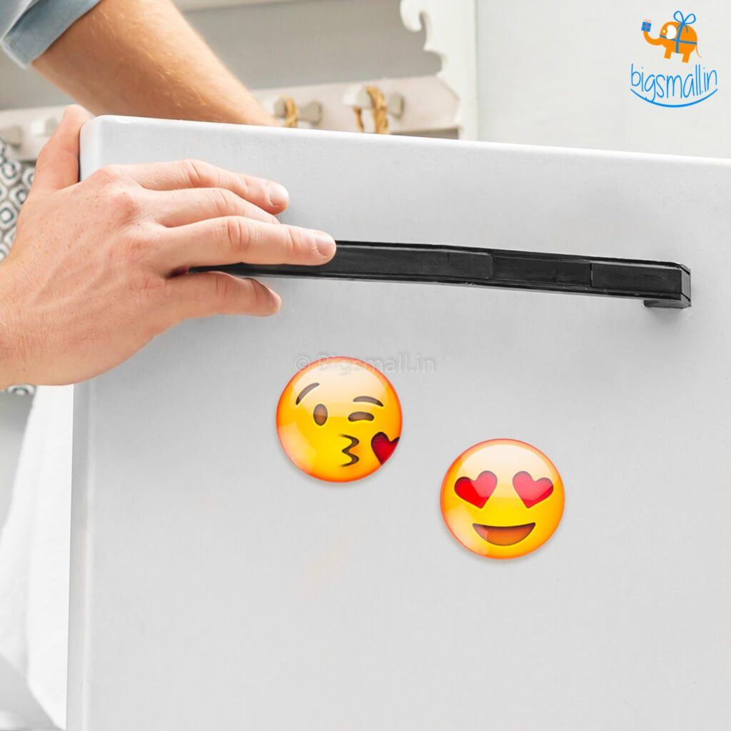Emoji Crystal Glass Fridge Magnets- Set of 2 – Bigsmall.in