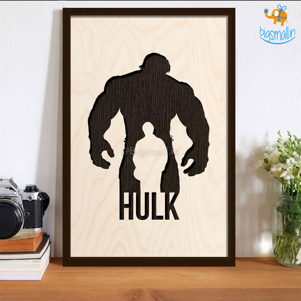 Hulk Engraved Wooden Frame – Bigsmall.in