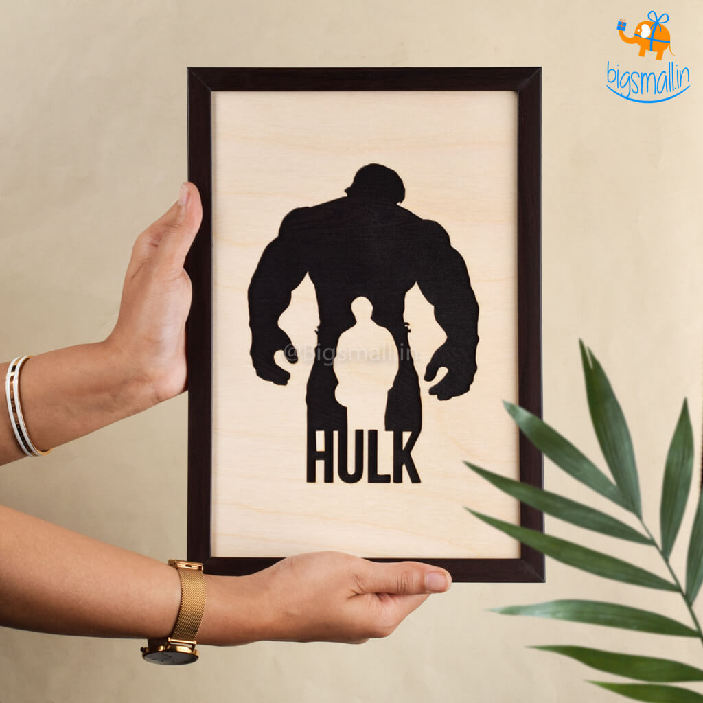 Hulk Engraved Wooden Frame – Bigsmall.in