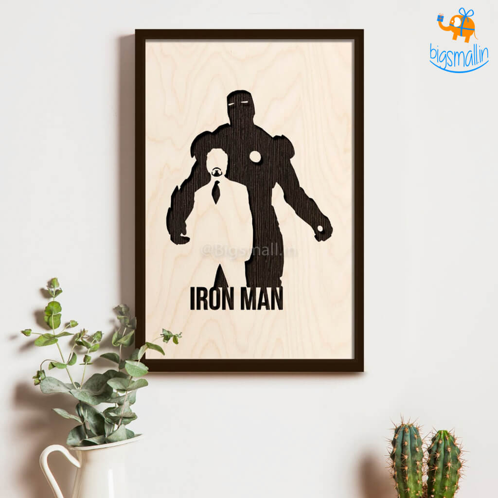 Iron Man Engraved Wooden Frame – Bigsmall.in