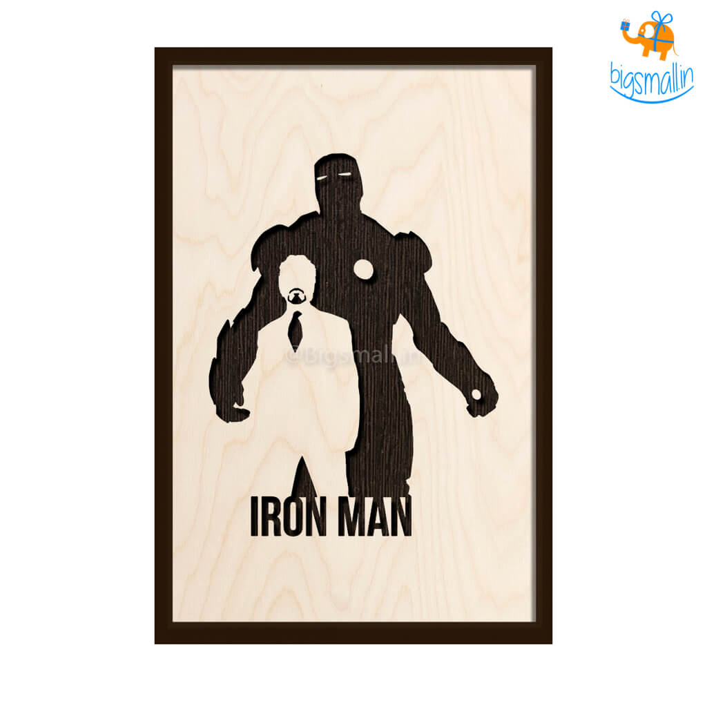 Iron Man Engraved Wooden Frame – Bigsmall.in