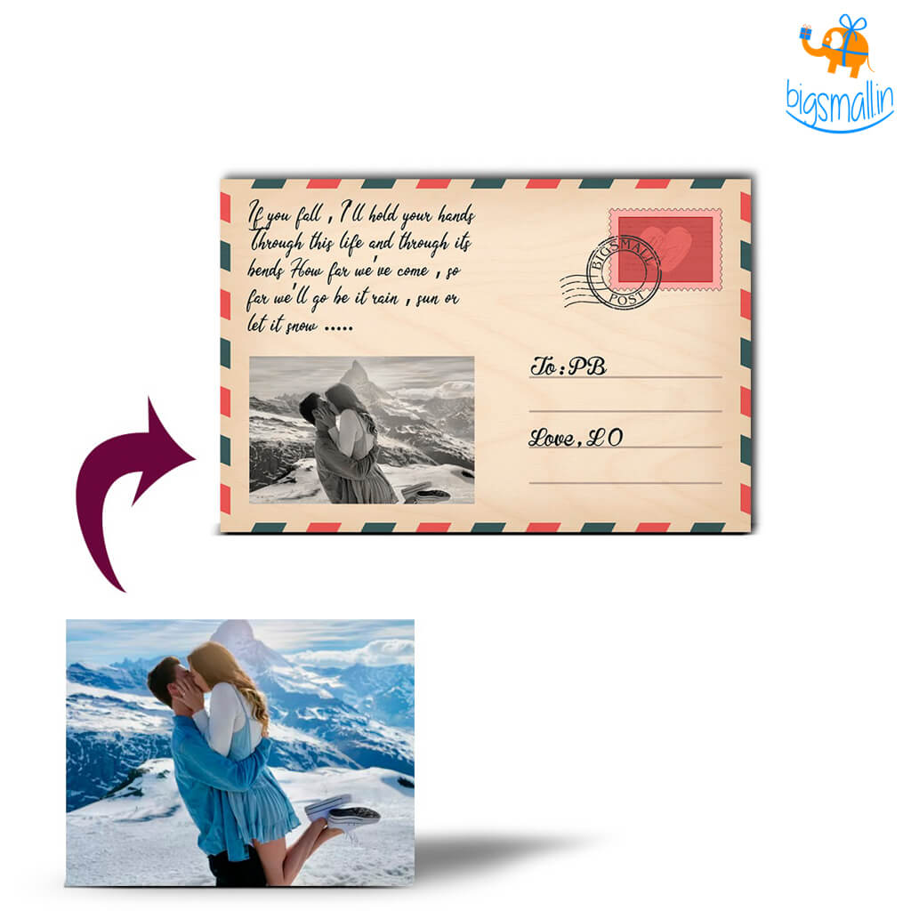 Buy Personalized Wooden Postcard Online - Gift For Couples – Bigsmall.in