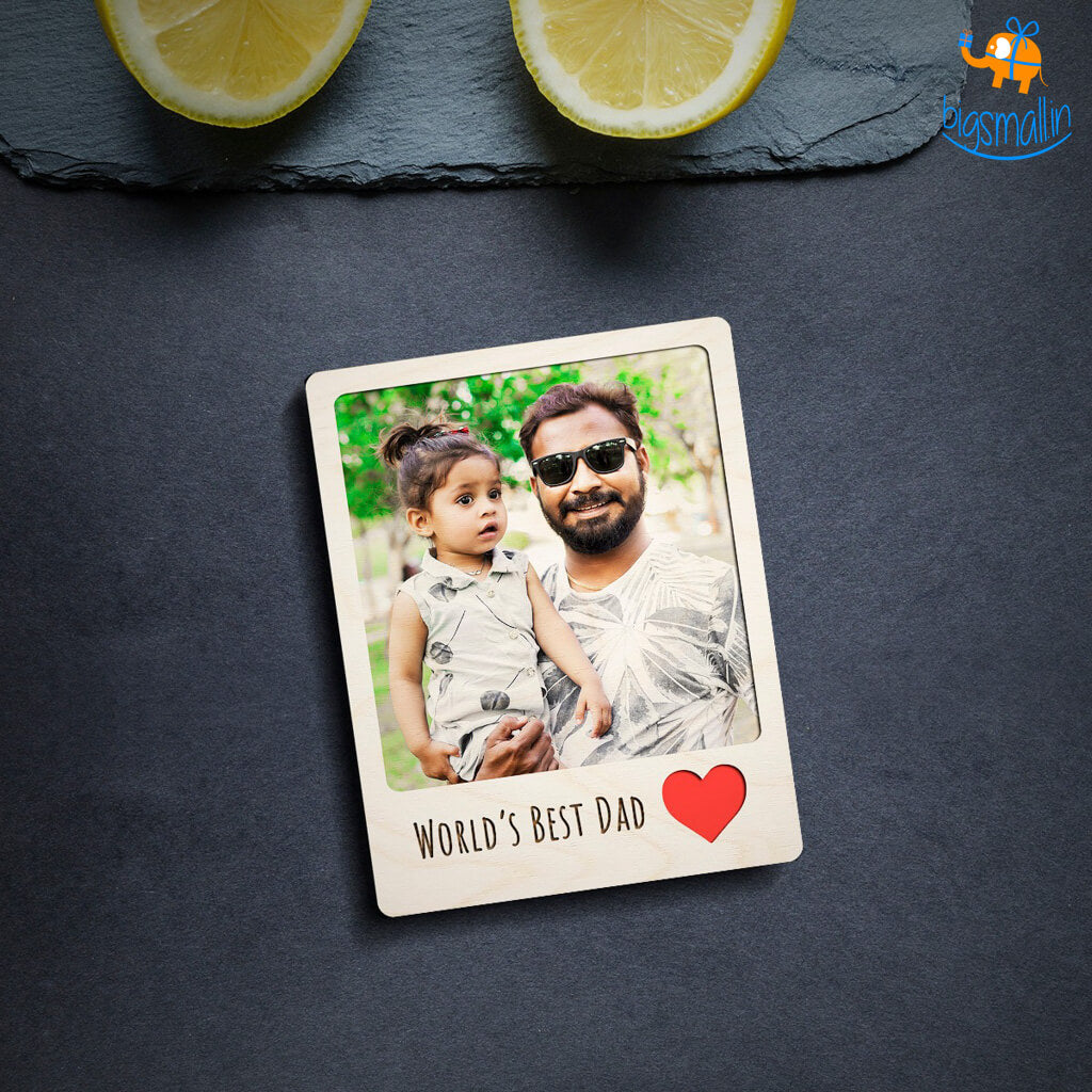 Personalized Best Dad Wooden Fridge Magnet – Bigsmall.in